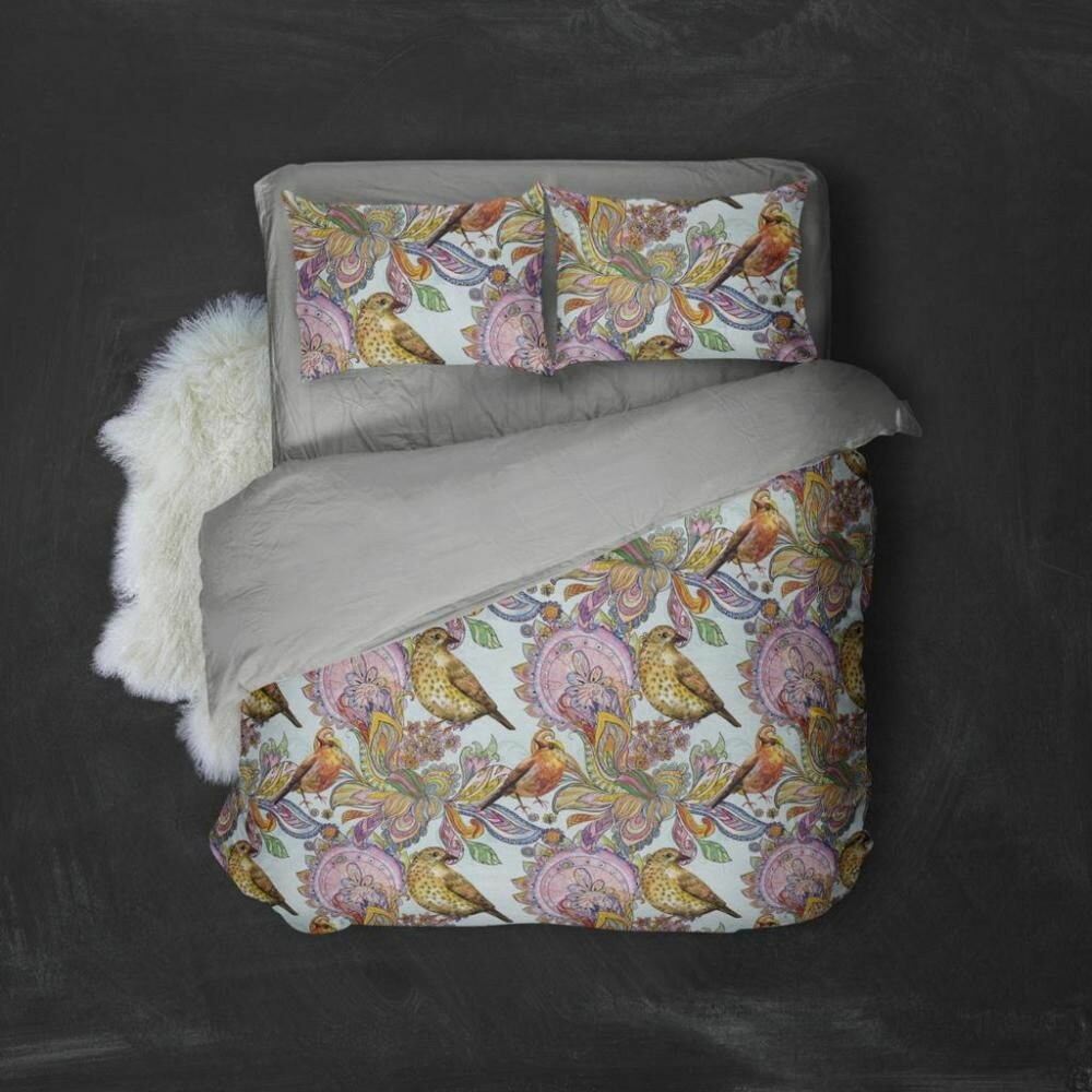 Арт комплект постельного белья Индийский сад, Евро, Пододеяльник 200/200, наволочки 70/70