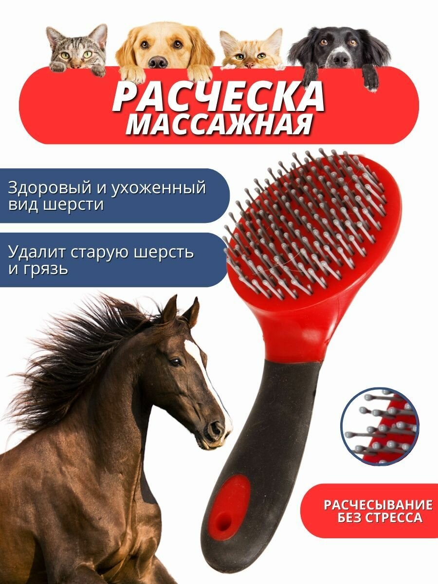Sweethorse, Массажная расческа для животных, пластиковые зубья