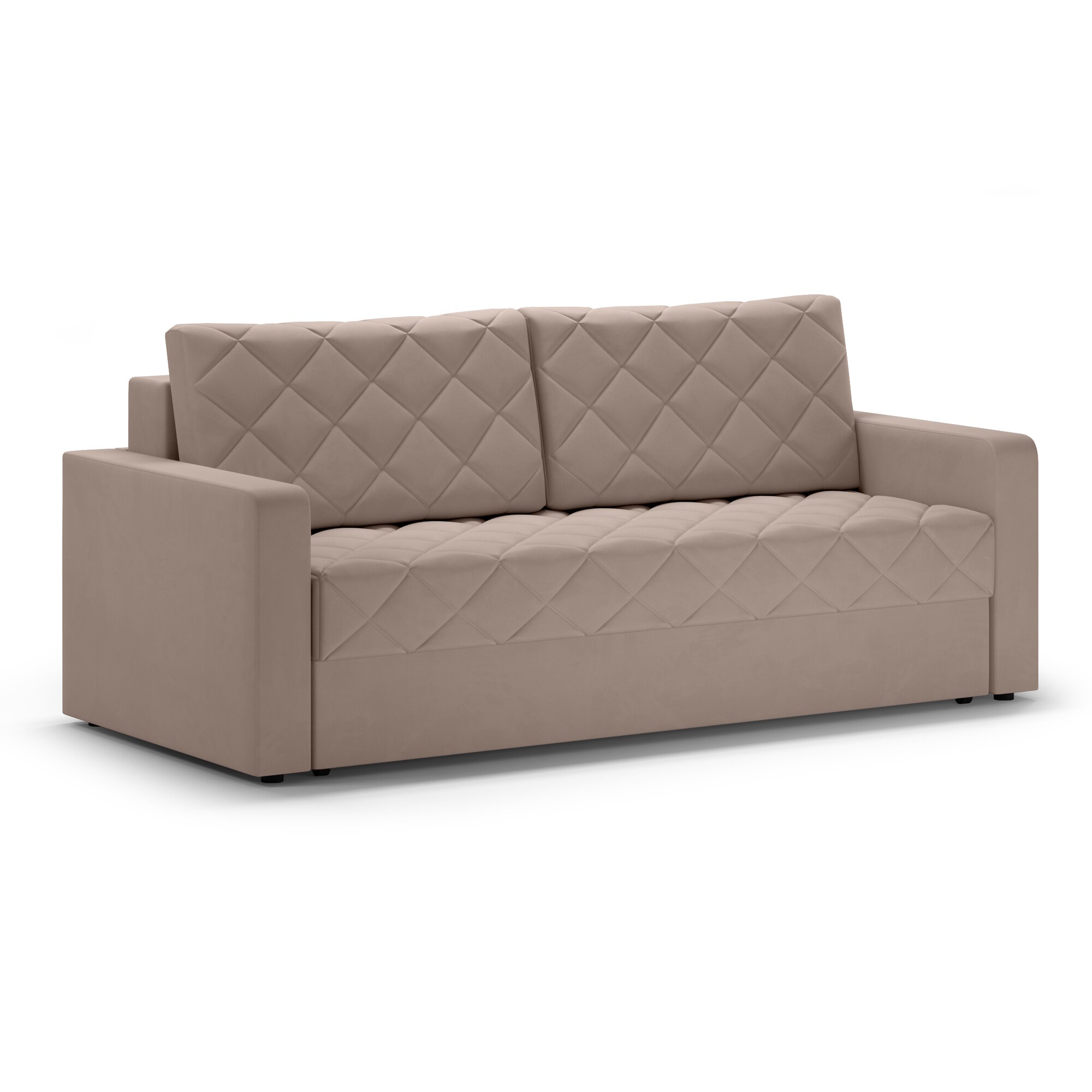 Диван раскладной "Олимп" 220х100х81, 150х192, 2 места, бежевый велюр