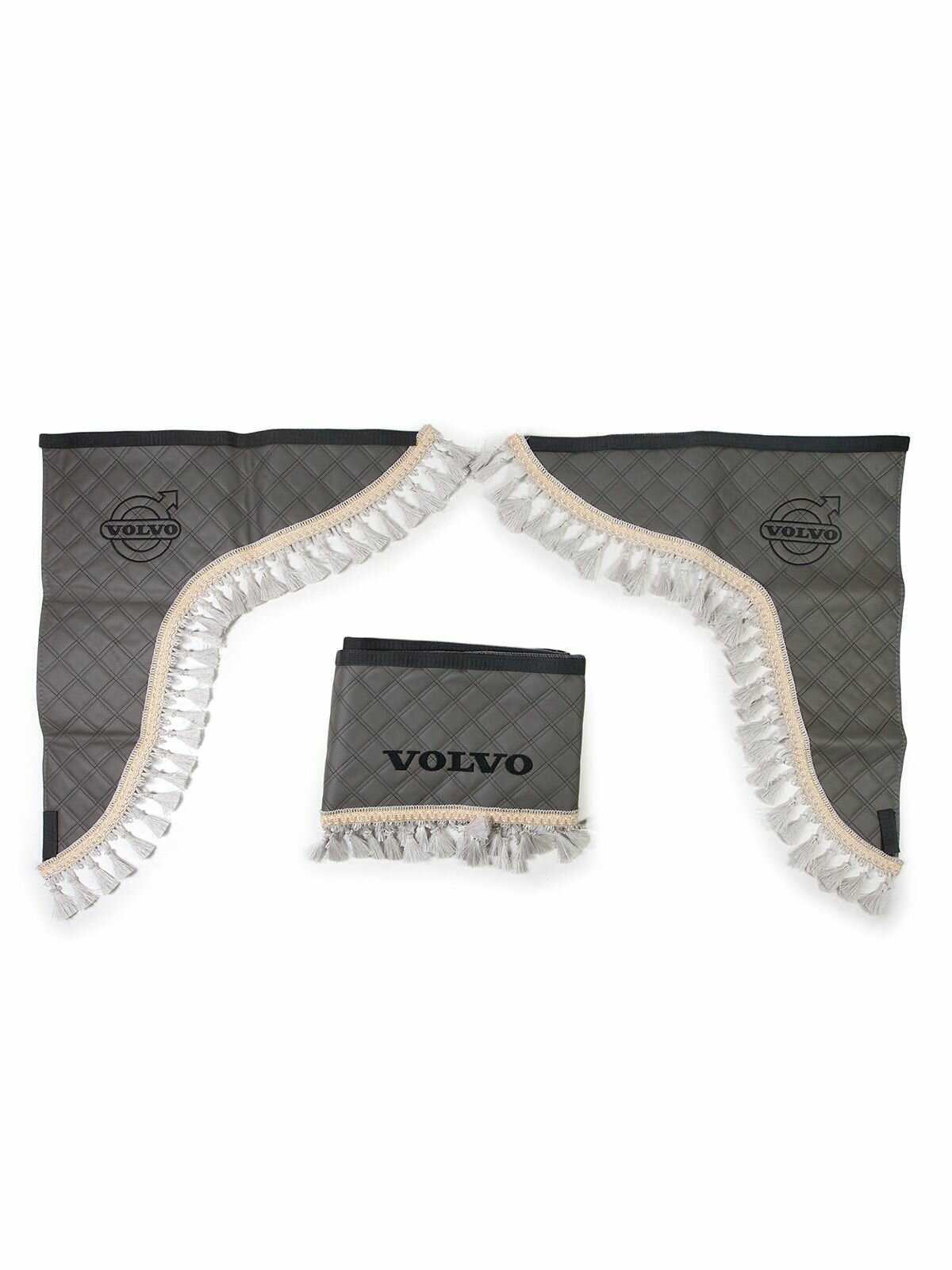 Ламбрекены. (Лобовое и боковые). Для автомобиля VOLVO. Экокожа. Серые. Сделано в России. (25771)