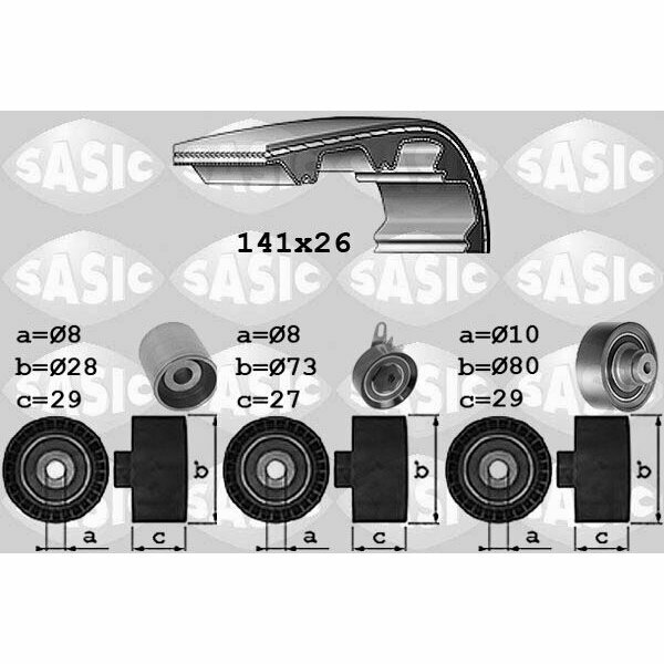 Ремнь ГРМ ремкомплект для автомобиля, SASIC 1756049 (1 шт.)