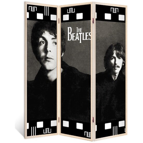 Ширма перегородка Декор Депо для комнаты деревянная "Они - легенда" двухсторонняя с картинкой (живопись) 3 створки кремовый дуб 176х140 см 11 кг