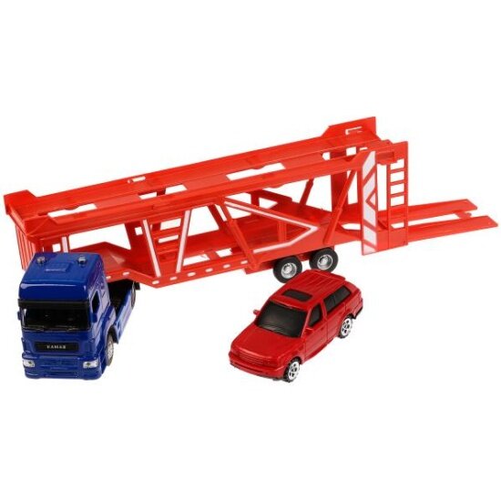 Машина инерционная металлическая Технопарк KAMTRANSP-30-BUOG Камаз Автовоз 17 см, двери, подвижные детали