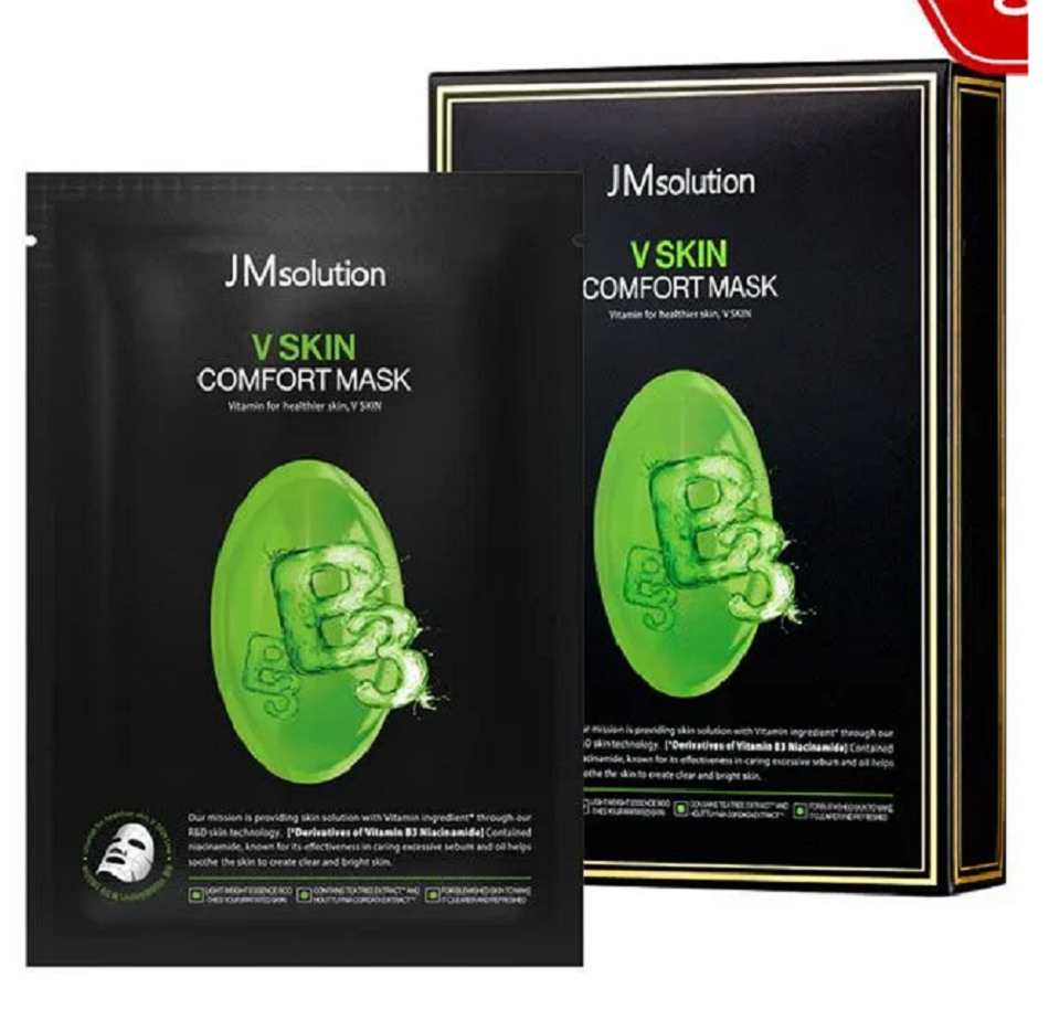 Тканевая маска для сияния кожи с витамином JMsolution B3 V Skin Comfort Mask, 10шт