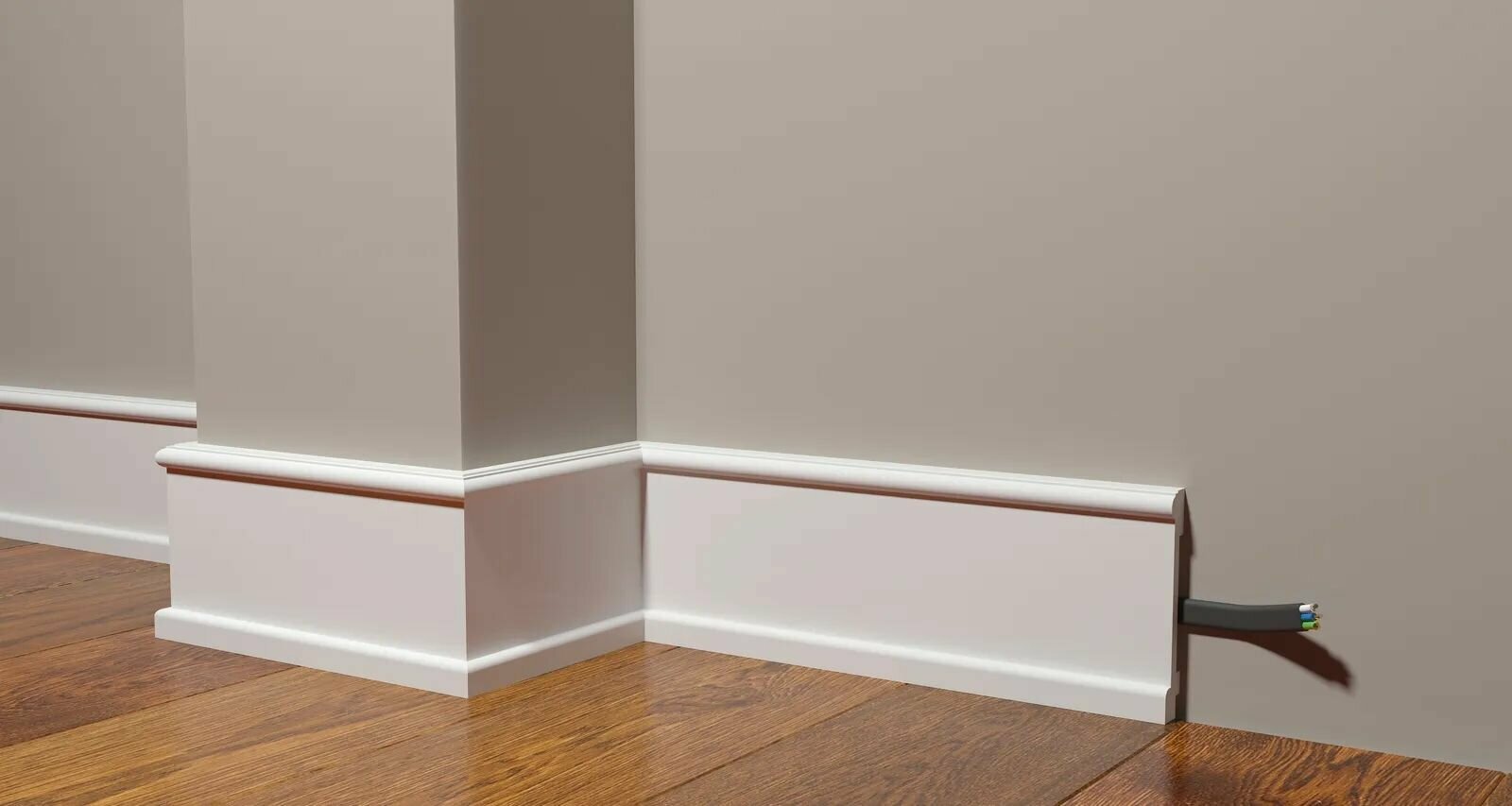 Плинтус напольный, под покраску, дюрополимер Decor-Dizayn (Декор-Дизайн) DD712, размер 100х17x2000мм 1 штука