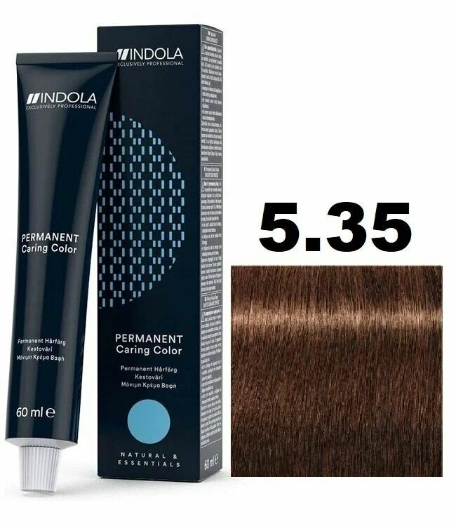 Indola Red and Fashion 5.35 Светлый коричневый золотистый махагон Стойкая крем-краска для волос 60 мл