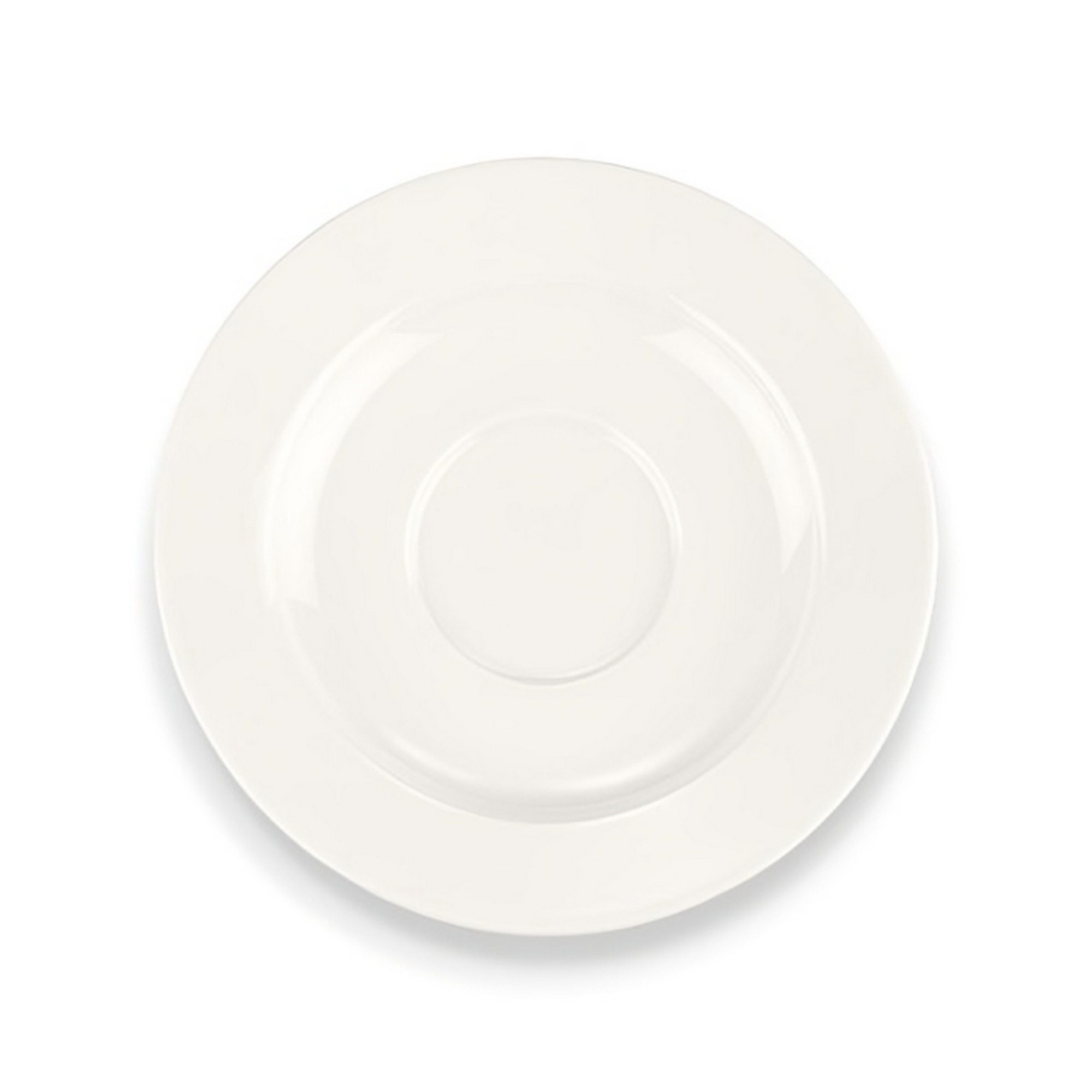 Набор блюдец 6 штук, серия White, диаметр 16 см, фарфор, белый, Bonna