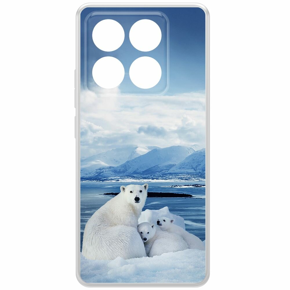 Чехол-накладка Krutoff Clear Case Полярные медведи для Xiaomi 14T Pro