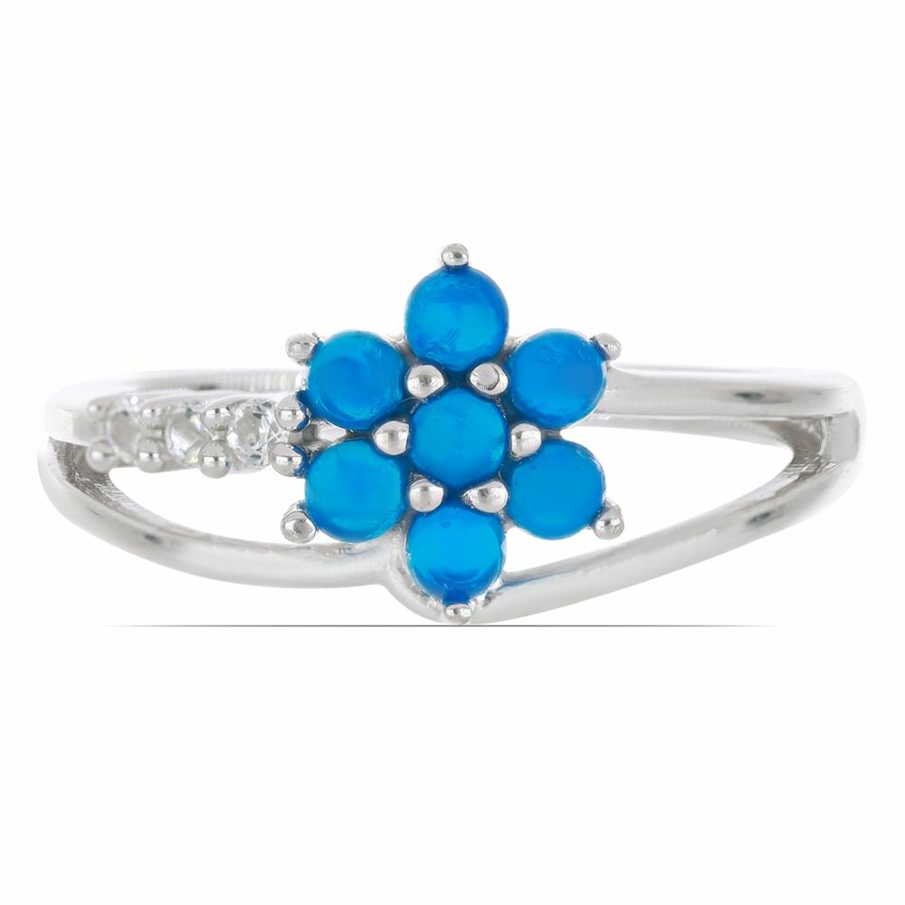 Кольцо, серебро, 925 проба, родирование, опал, топаз