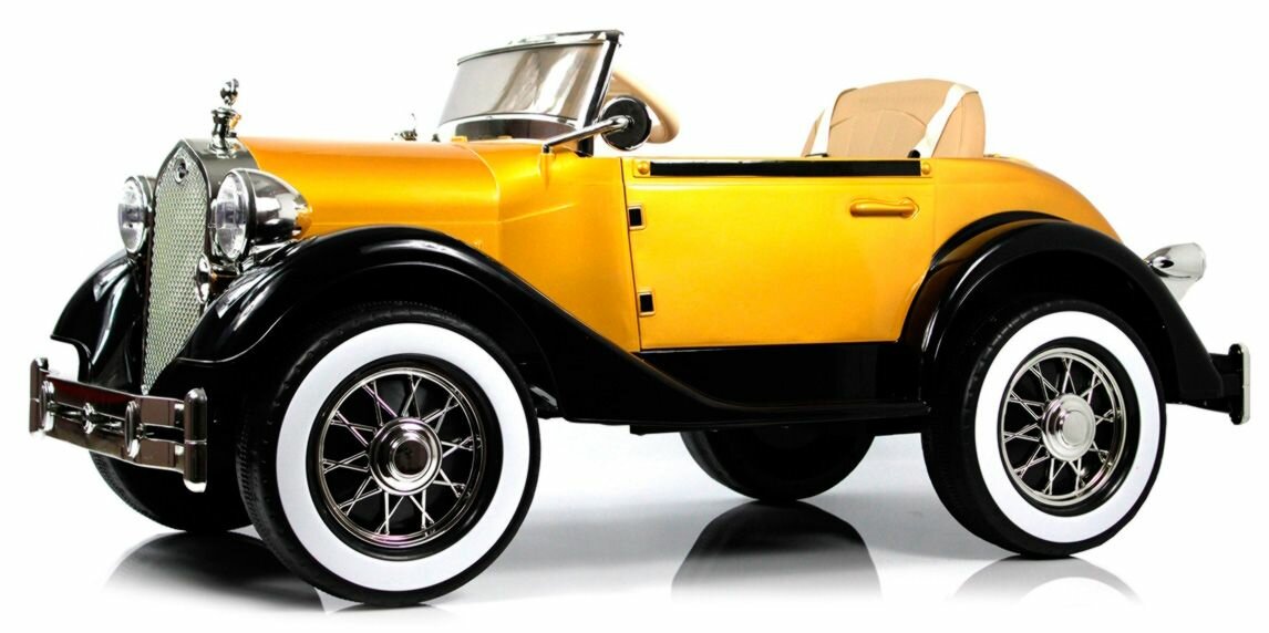 Детский электромобиль RiverToys X005XX Черно-золотой