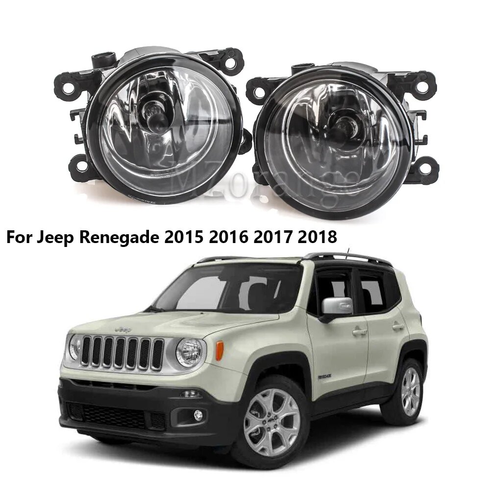 Противотуманные фары в сборе для Jeep Renegade 2015-2018, галогенные противотуманные фары, противотуманные фары, 55 Вт, передний бампер, автомобильные аксессуары