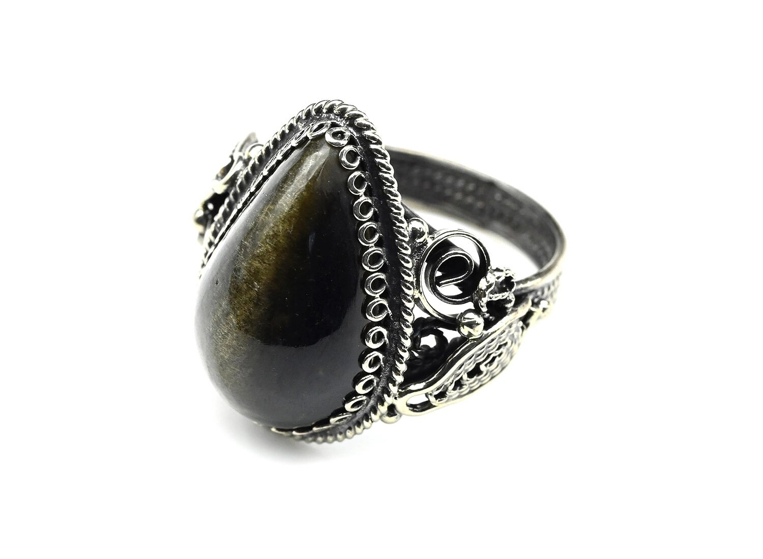 Кольцо, обсидиан