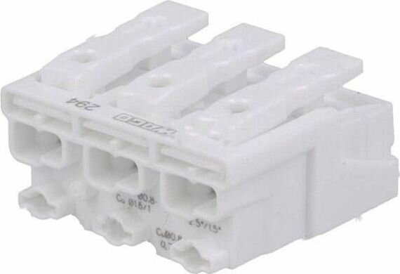 Клемма WAGO 294-4003 Соединитель: монтажный Кол-во полюс: 3 0,5-2,5мм2 500В 24А 1шт