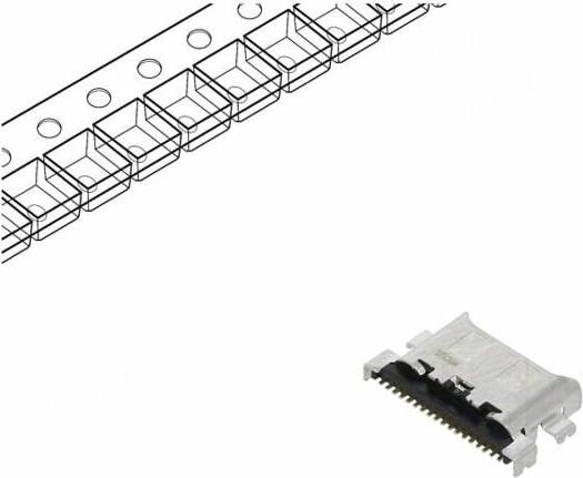 Разъем HIROSE CX90M-16P Гнездо USB C CX на PCB SMT PIN 16 горизонтальный USB 3.0 1 шт