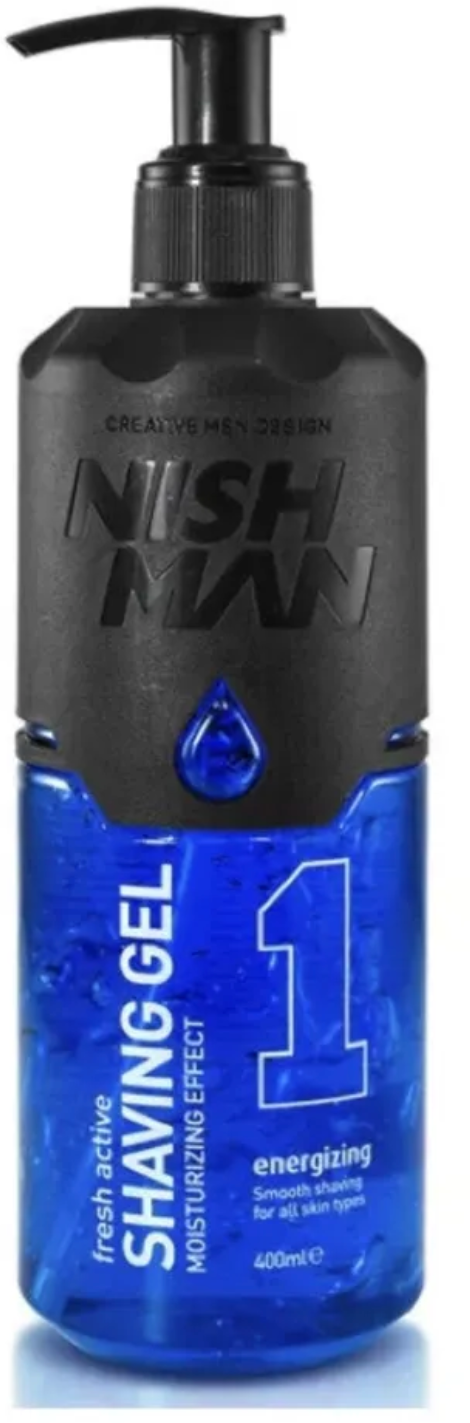 Гель для бритья NISHMAN Fresh Active, парфюмированный, для всех типов кожи, 400мл