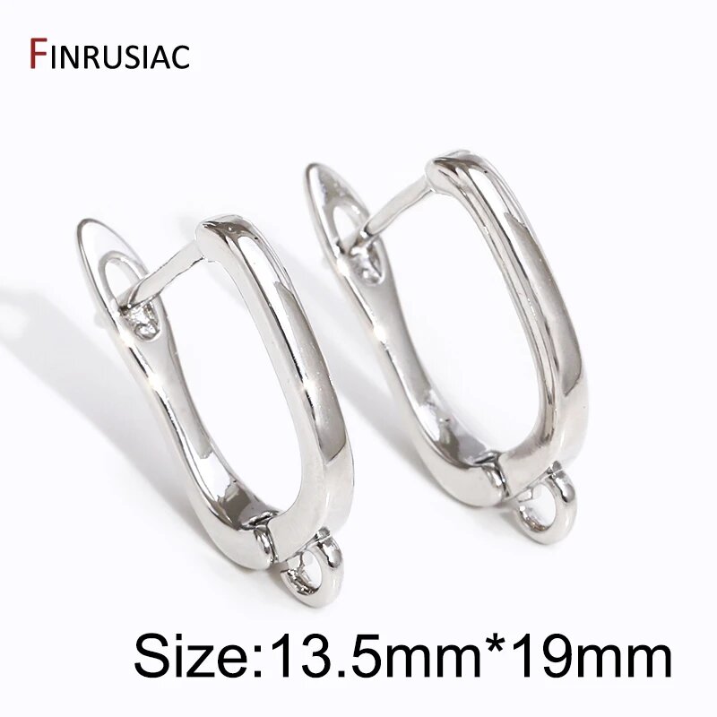 Сережки-кольца FINRUSIAC, 13.5*19 мм, Rhodium Plated