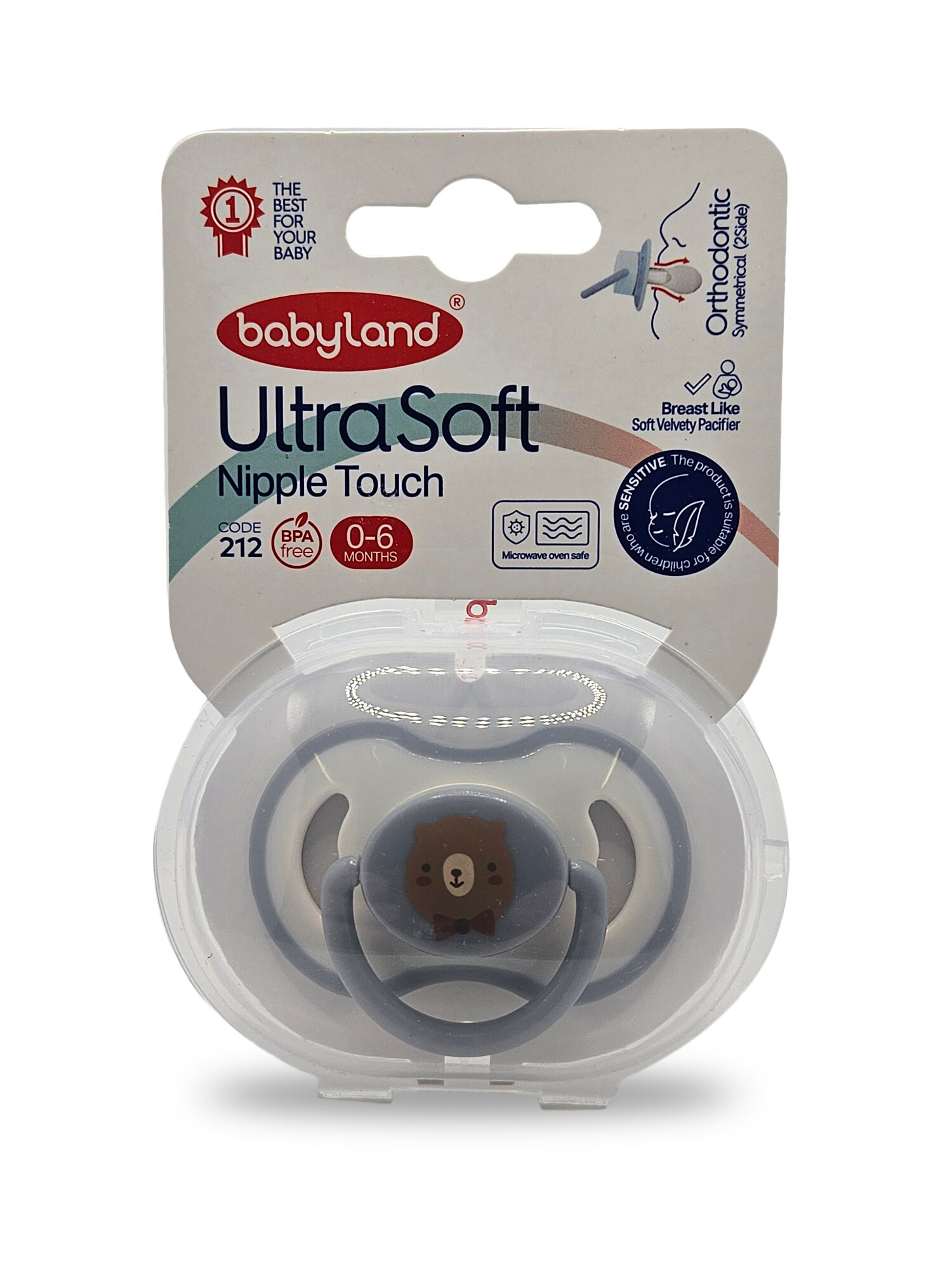 Пустышка Baby land Ultra Soft симметричная силикон 0-6 мес