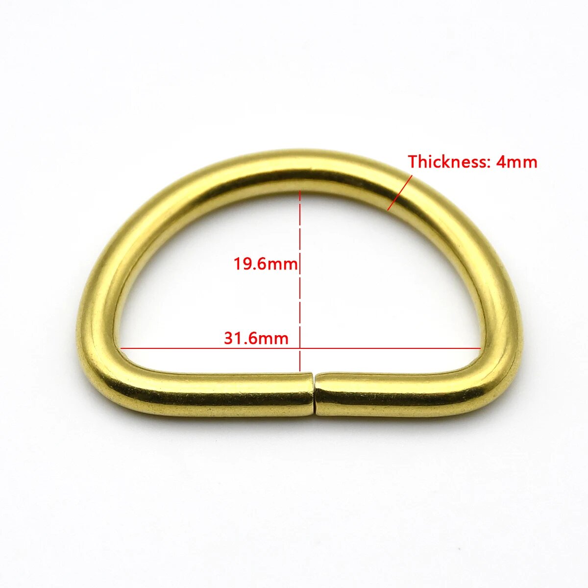 Латунные D-образные кольца, Inner width 32mm, 2 шт.