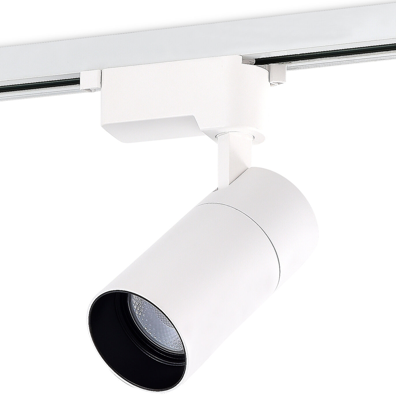 Светильник для однофазного шинопровода 15Вт, 1200Лм, 36°, 3000К, D65хH130мм, поворотный, IP20, Ra>80, встроенный блок питания, цвет - белый