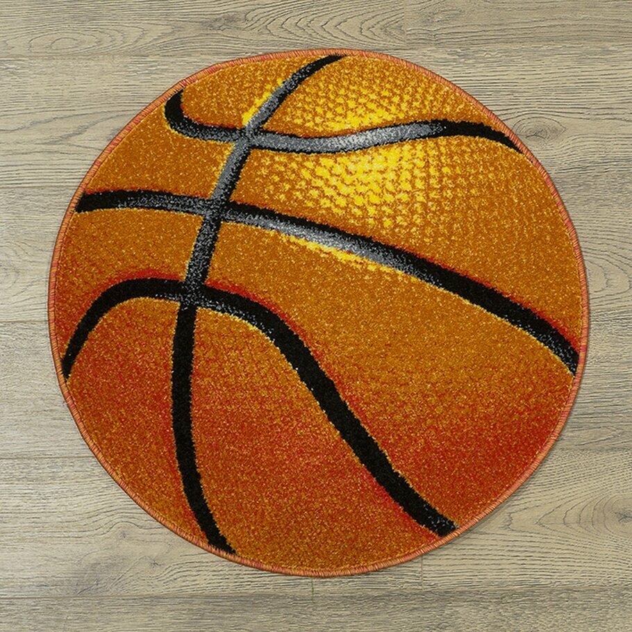 Ковер, Овал, Оранжевый, Черный, Желтый, Спортивный, на пол, в гостиную, спальню, в ассортименте (75 см. на 75 см.)