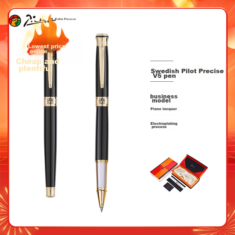 Pimio Signature Pen, Business Office Gift Ballpoint Pen, Adult Signature Pen, Student Handwriting Practice Pen, Birthday Gift for Men And Women, 0.5mm, 903 Black Glossy