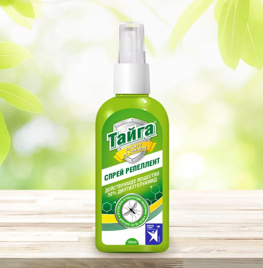 4 x Спрей репеллентный от комаров 100мл НД Тайга ИН-116 Greenfield/Гринфилд (Комплект из 4 штук)