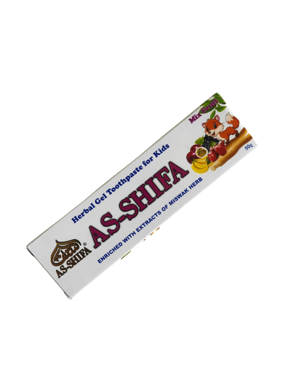 Herbal Gel Toothpaste for Kids, As-Shifa (фруктовая детская гелевая зубная паста, Ас-Шифа), 50 г.