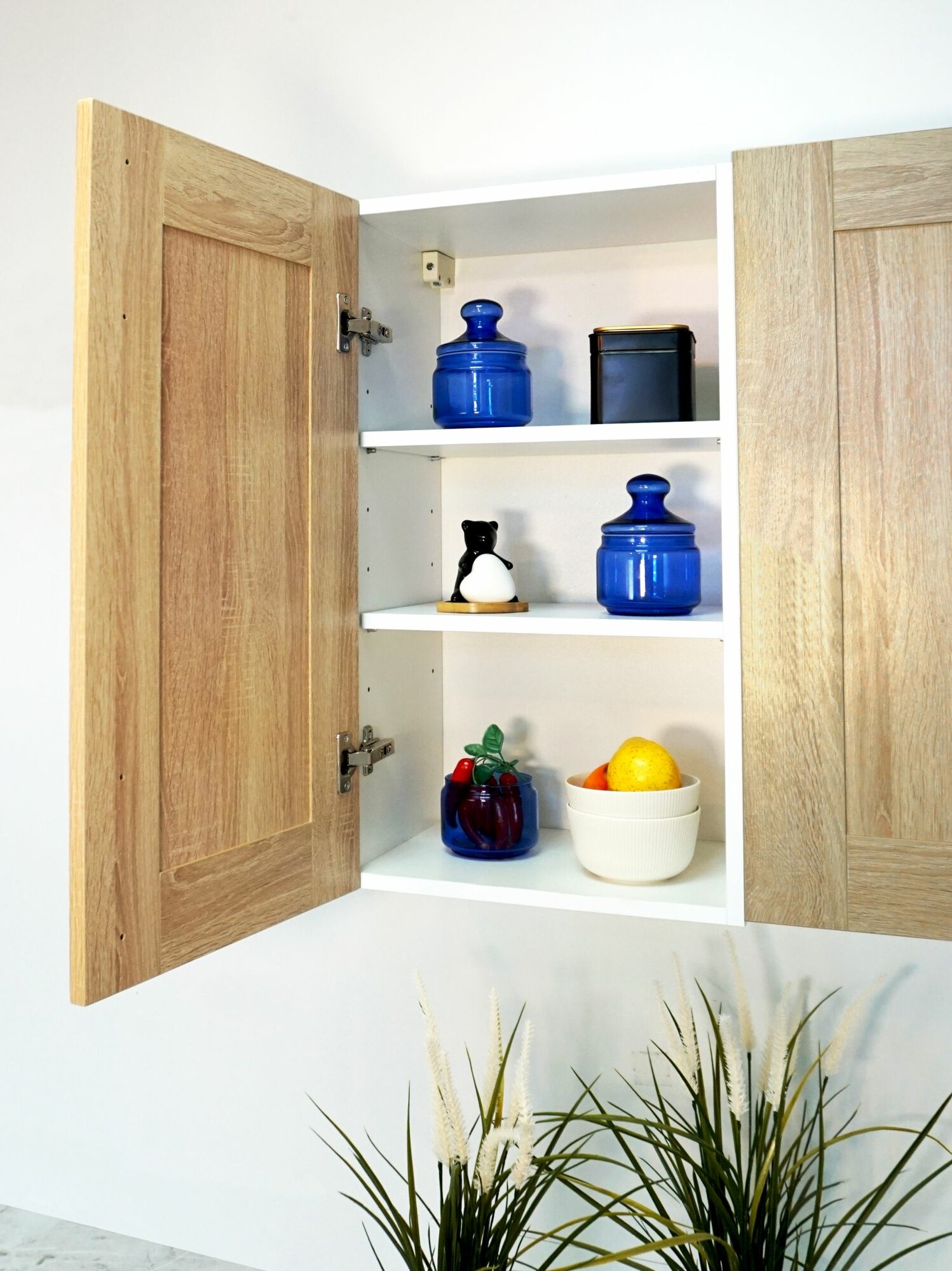 Кухонный гарнитур VITAMIN модульный шкаф навесной с полками, ЛДСП, цвет "Дуб Сонома"ширина 40 см.