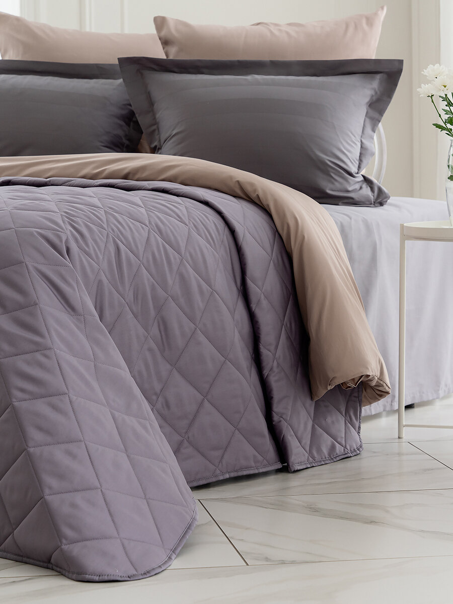 Покрывало Хлопковое Askona Home (Аскона) 220x240, Лиловая дымка