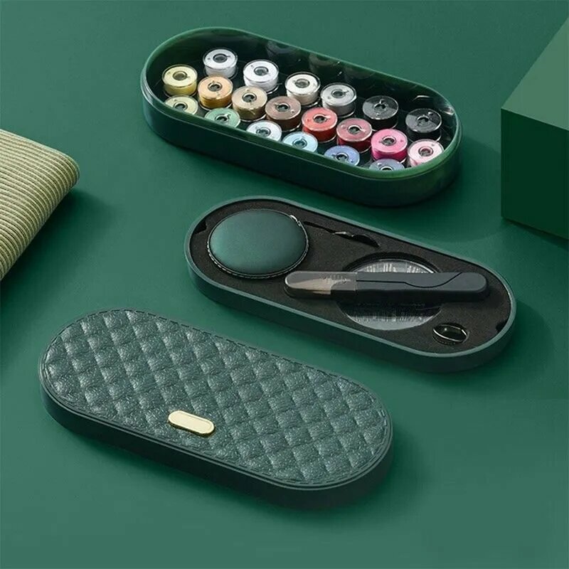 Набор для шитья. Швейный комплект. Дорожный органайзер ниток/иголок с наперстком для рукоделий. FixeLand