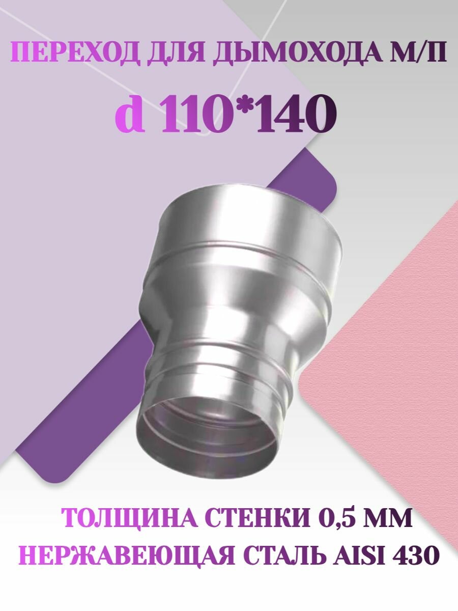 Переходник нержавейка МП 110*140