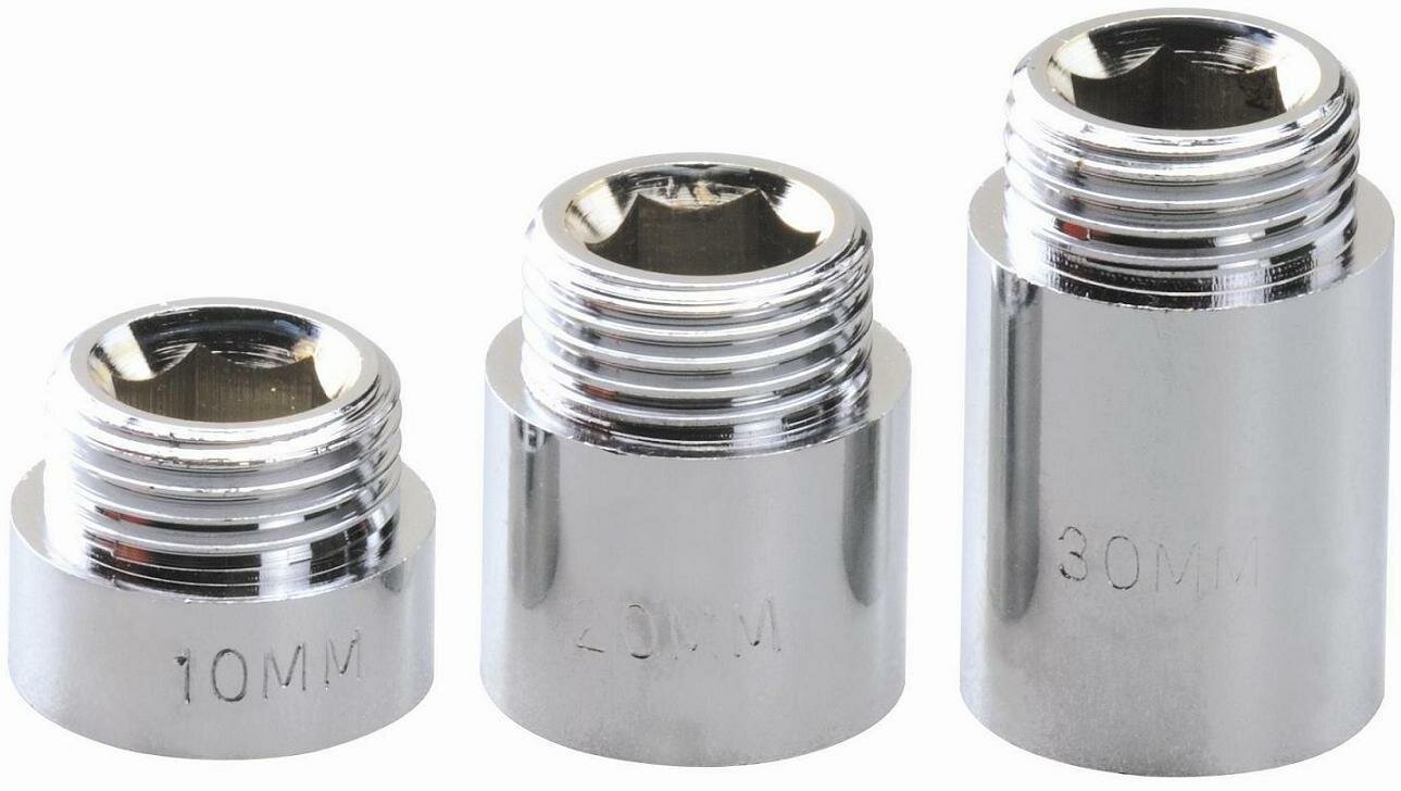 Удлинитель хромированный 1/2 внутренняя-наружная , 1/2" x 30 мм Frap F351.04030