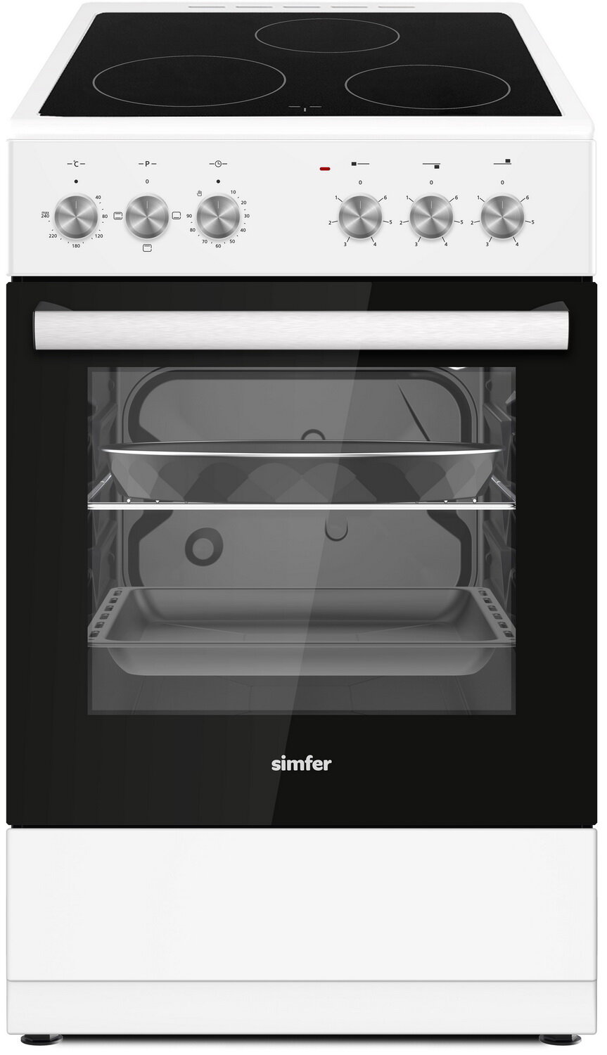 Электроплита Simfer F55VW14025 белая эмаль