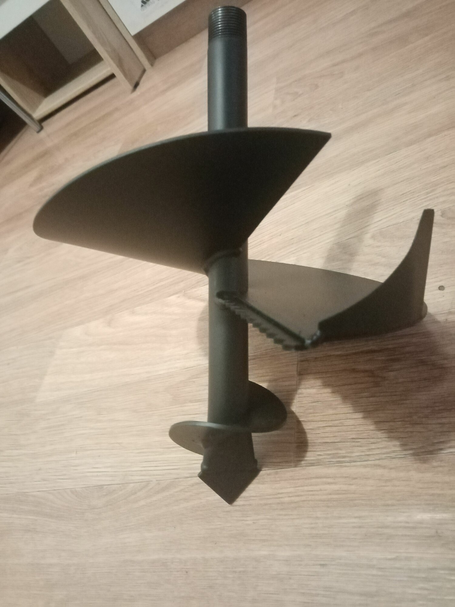 Шнек для ручного бура диаметр 250мм, длина 30см, металлический, чёрный