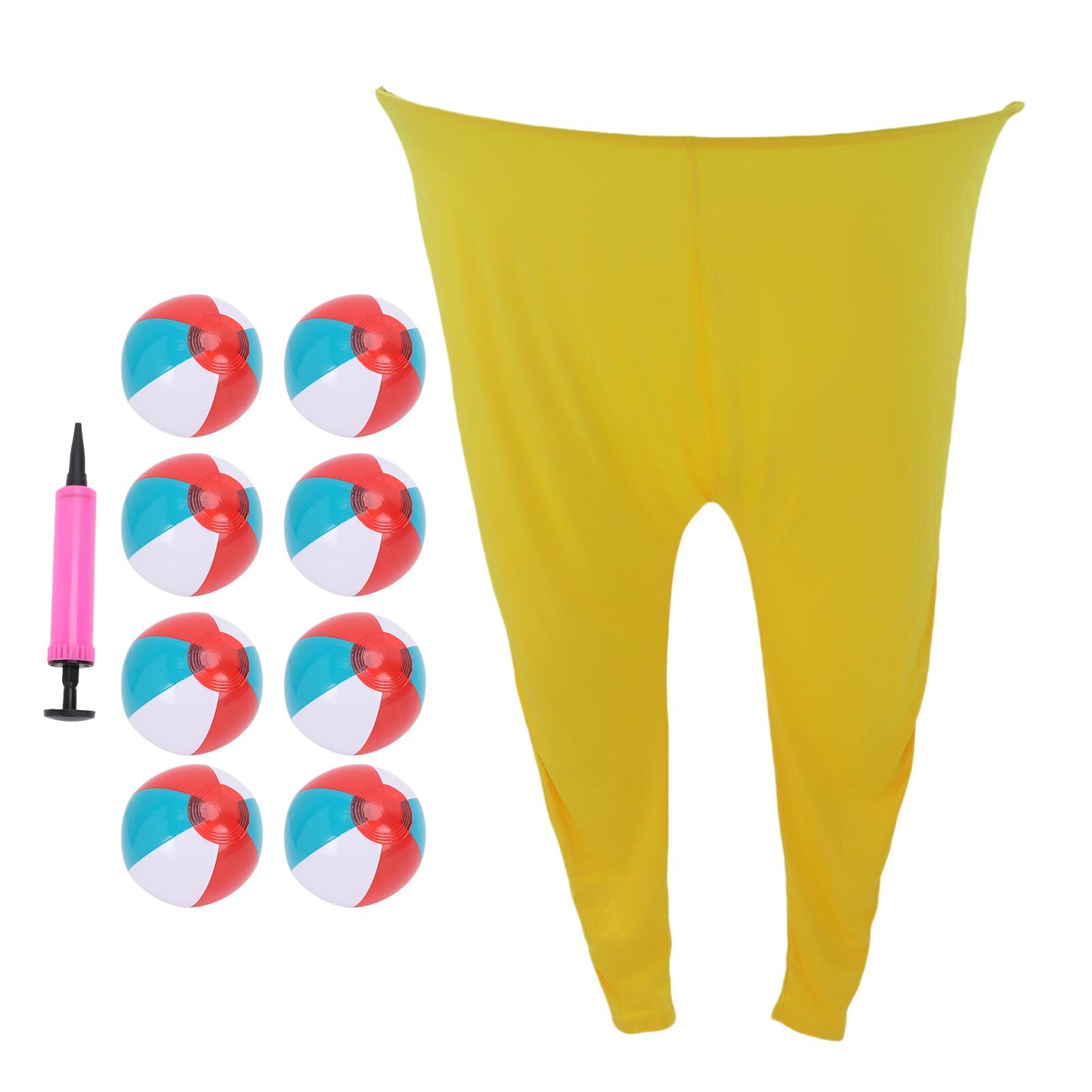 Игровой набор «Бабушкины штаны» для двора: метание, ловля мячей, семейная игра с мячами и насосом. В комплекте: 1 штаны + 8 разноцветных воздушных шаров 16 см + 1 желтый насос.