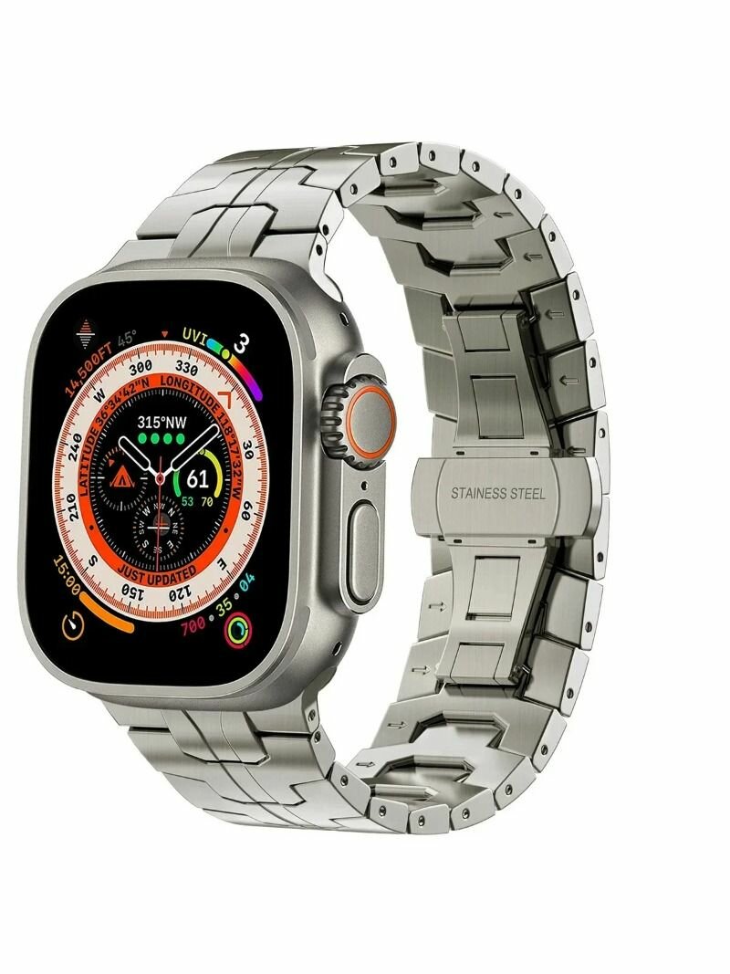 Ремень из титанового сплава для Apple Watch Ultra 3 2 1 49mm 11 10 46mm 9 8 7 45mm Роскошный металл
