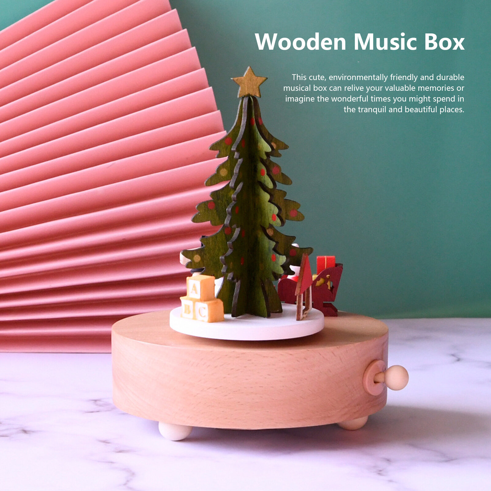 Деревянная музыкальная шкатулка, рождественская тележка с оленем, музыкальная шкатулка, классическая механическая деревянная поделка, игрушки, украшение дома для подарка на день рождения