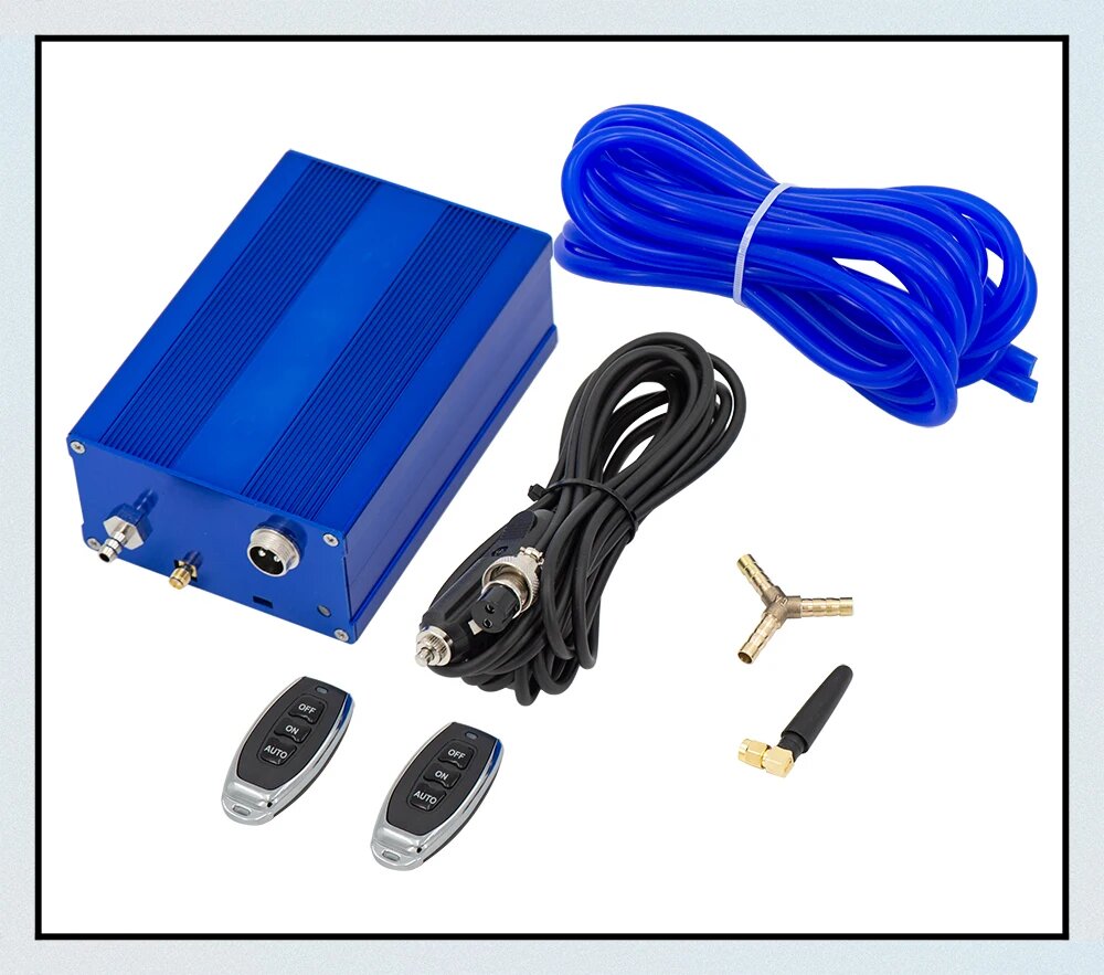 Универсальный выпускной клапан поставляется с блоком управления вакуумным насосом, пультом дистанционного управления приводом выпускного клапана с памятью.