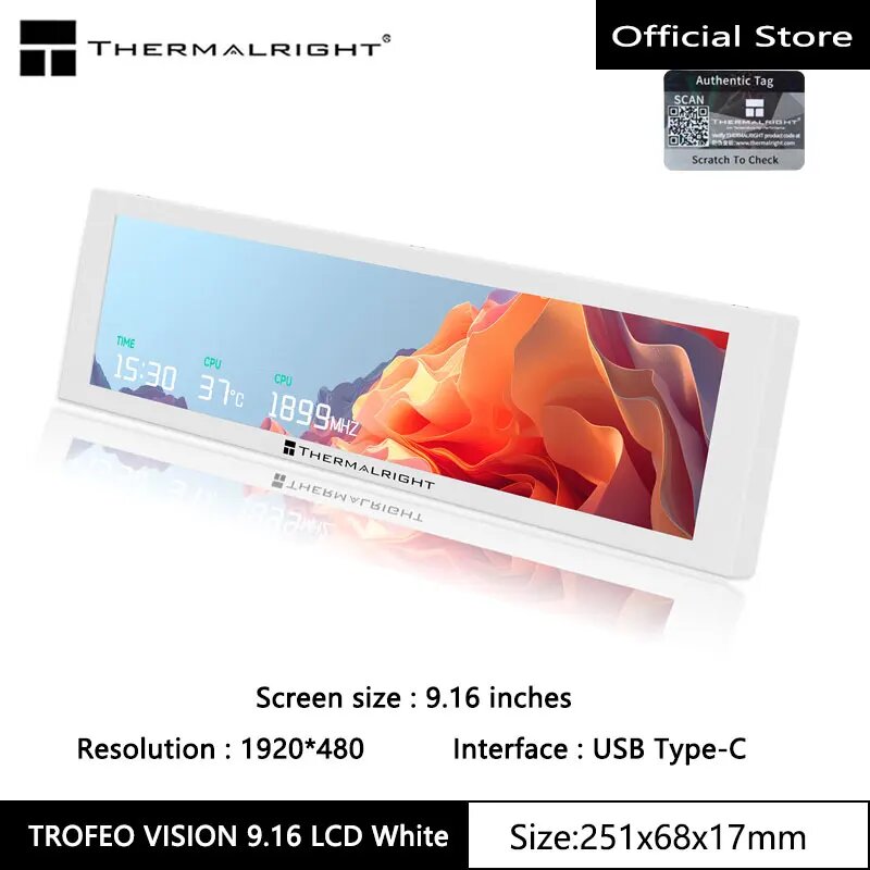 Thermalright TROFEO VISION 9.16" ЖК-монитор White