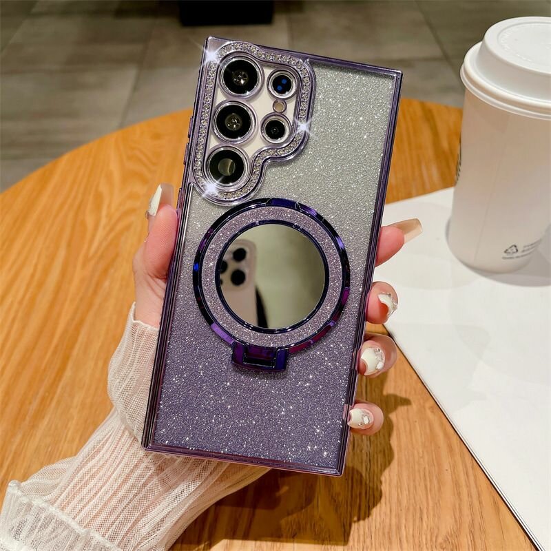 Защитный чехол для Samsung Galaxy S23 , совместимый с аксессуарами Magsafe, с защитой зеркальной подставки.