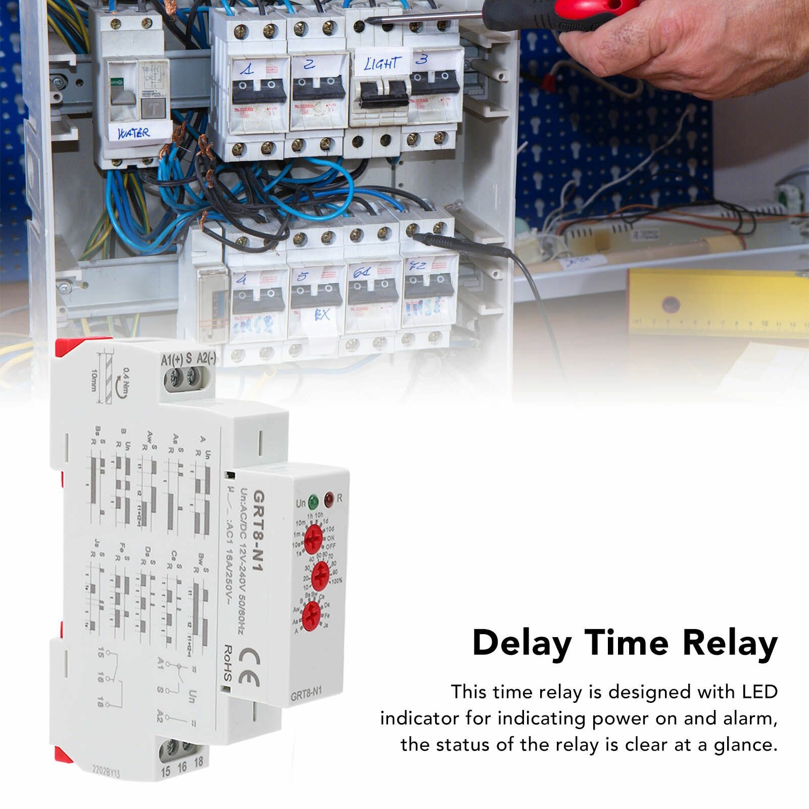 Многофункциональное реле времени, регулировка от 0,1 с до 10 дней, высокоточный таймер задержки с индикатором, переменный ток, 12 240 В постоянного тока