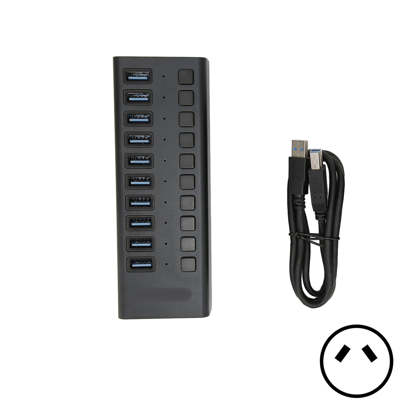 10-портовый USB 3.0 концентратор, док-станция, высокая скорость передачи данных, большой выходной ток, независимый переключатель, USB-разветвитель для ПК и ноутбука