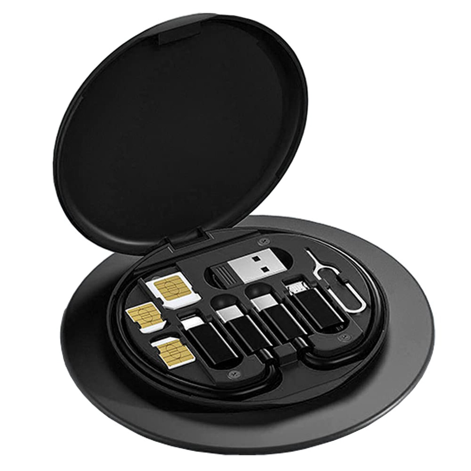USB Adapter Cable Conversion Storage Box Multi-Type Charging Line Convertor Lightning Type C Micro Data Transfer Tool Black White Blue 480Mbps TYPE C to TYPE C 3A Android to TYPE C 3A TYPE C to IOS Micro 2A Android to IOS Micro 2A Cable Length 29cm