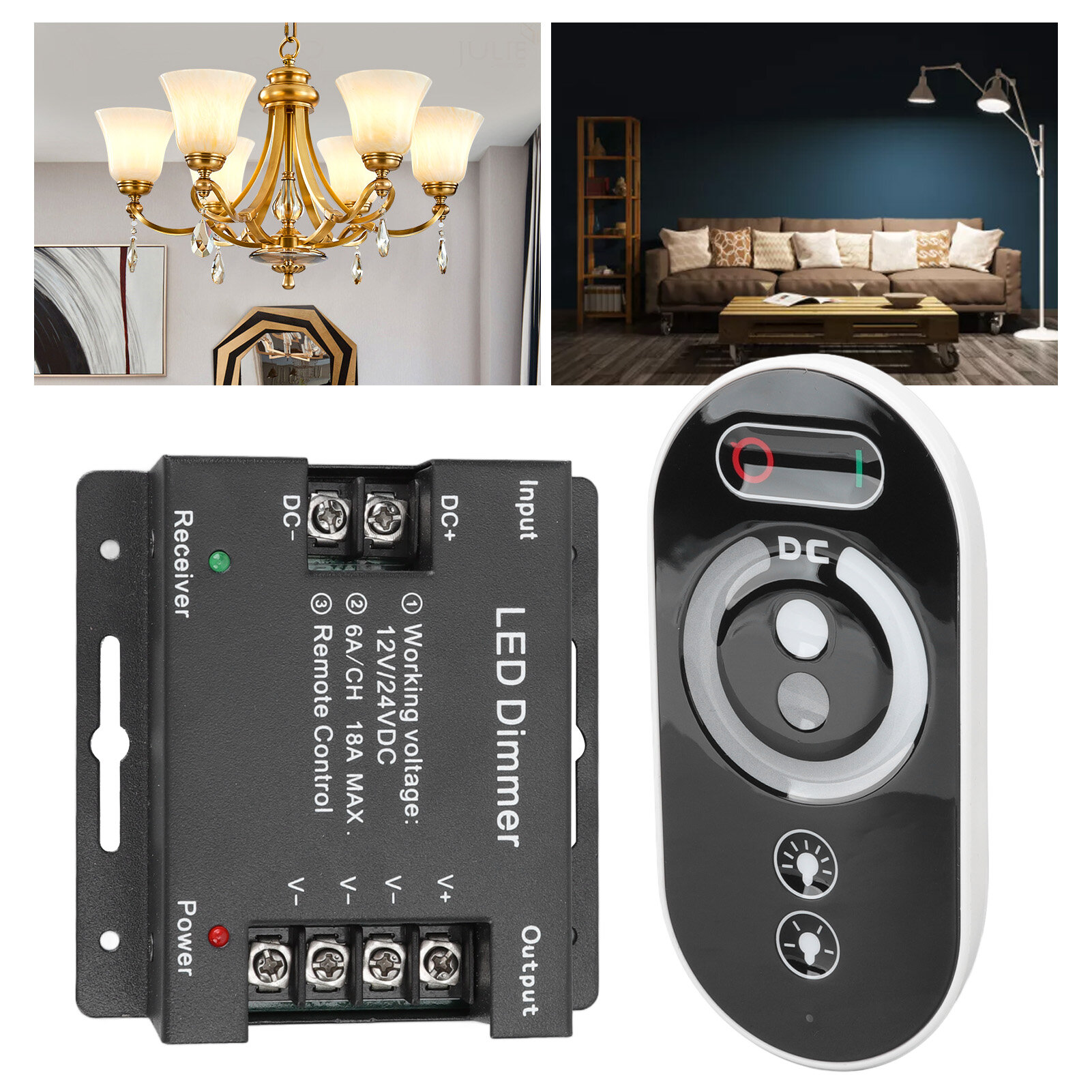 Беспроводной светодиодный диммер RF Touch Контроллер светодиодного освещения Контроллер дистанционного затемнения DC 12 В 24 В для светодиодных лент