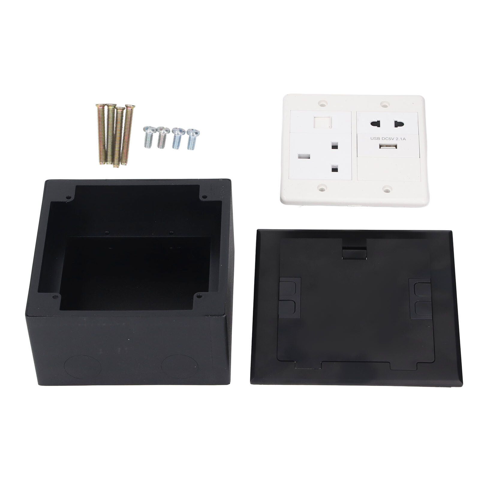 Напольная розетка, черная, нержавеющая сталь, 16 А, 3-контактная, универсальная, 2 отверстия, USB и порт для компьютера, утопленная в пол электрическая розетка