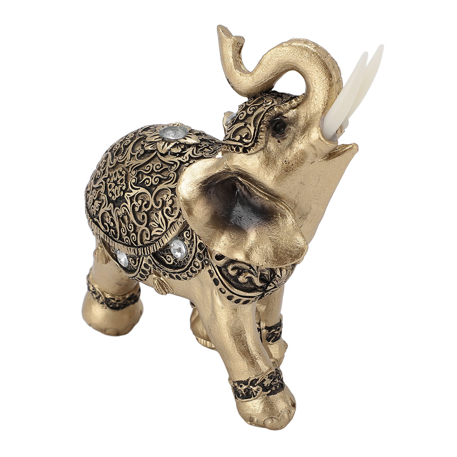 Статуя слона золотая удача богатство смоляная скульптура слона для телевизора шкаф прихожая украшение дома M