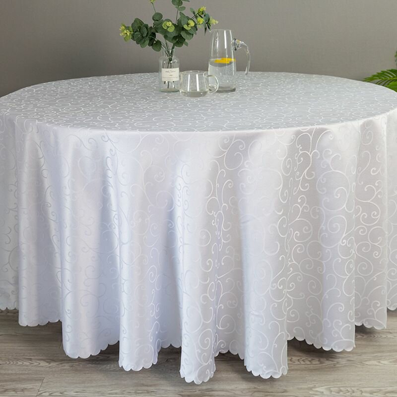 Однотонная скатерть премиум класса, банкетная в отеле, круглая