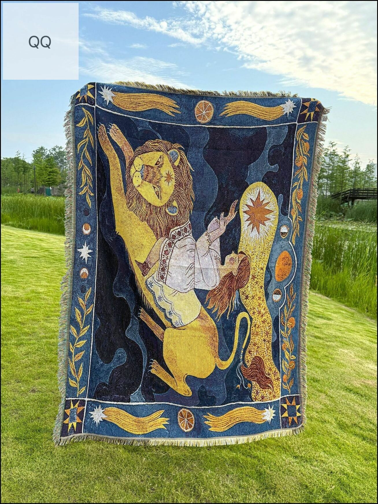 Эксклюзивное покрывало 130x160cm Дева Лев для дивана