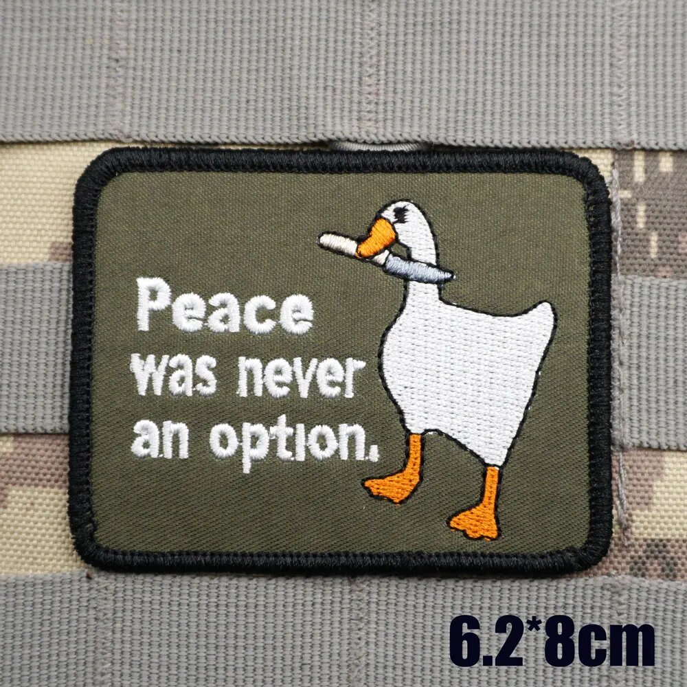 Тактическая нашивка "Гусь" Peace Was Never An Option, AJ71 Velcro