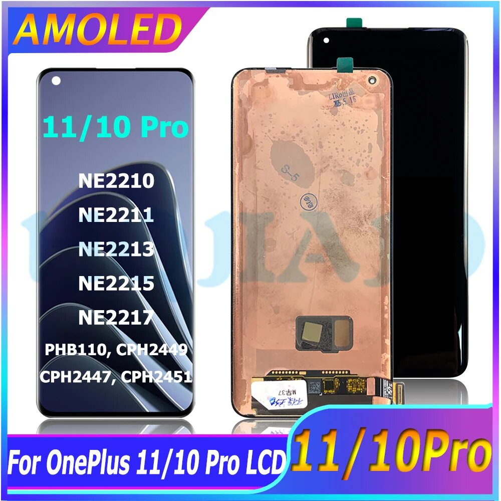 6,7 "для OnePlus 11/10 Pro 5G ЖК-дисплей с дигитайзером сенсорного экрана в сборе NE2210 NE2211 NE2213 NE2215 NE2217 PHB110 CPH2449 ЖК-дисплей